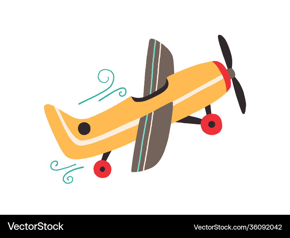 Toy plane with propeller isolated on white Vector Image
