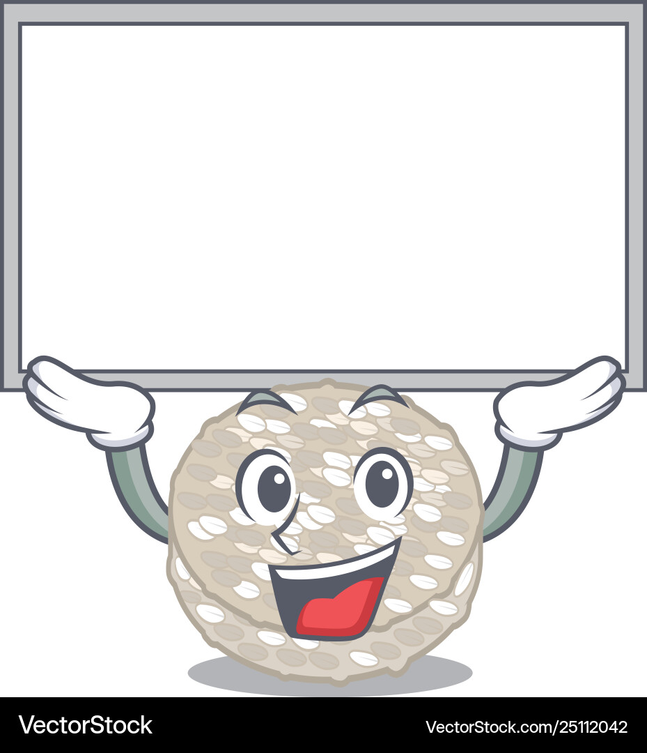 Up board rice cakes in a jar character Royalty Free Vector