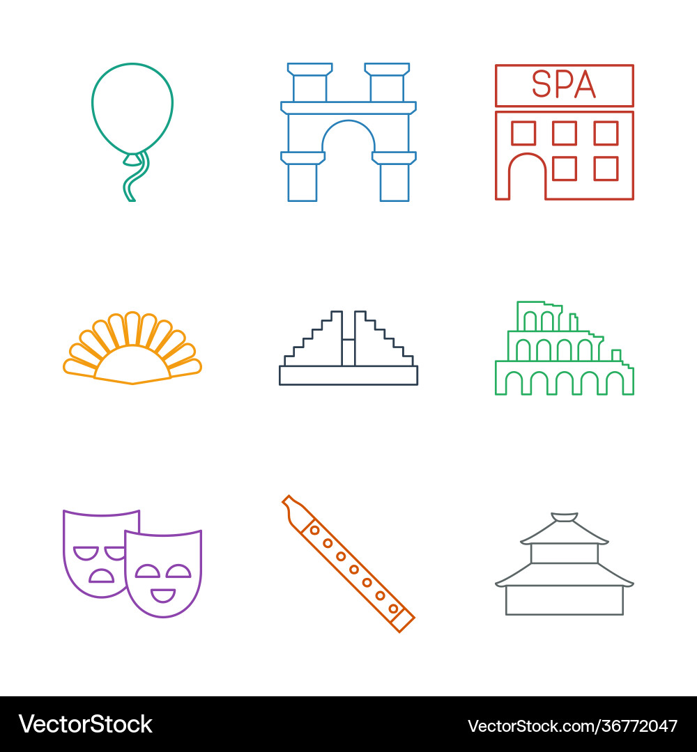 9 culture icons Royalty Free Vector Image - VectorStock
