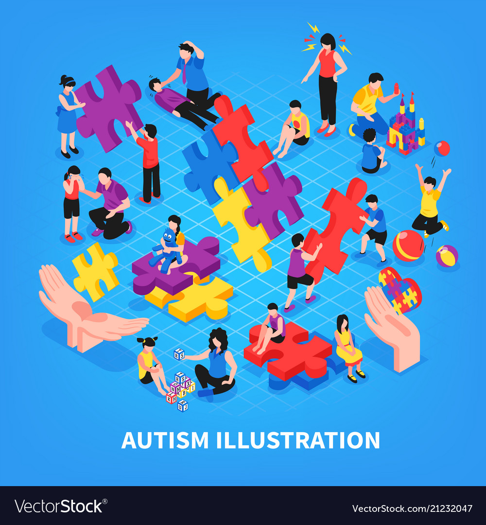 Autism isometric Royalty Free Vector Image - VectorStock Autism isometric Royalty Free Vector Image - VectorStock