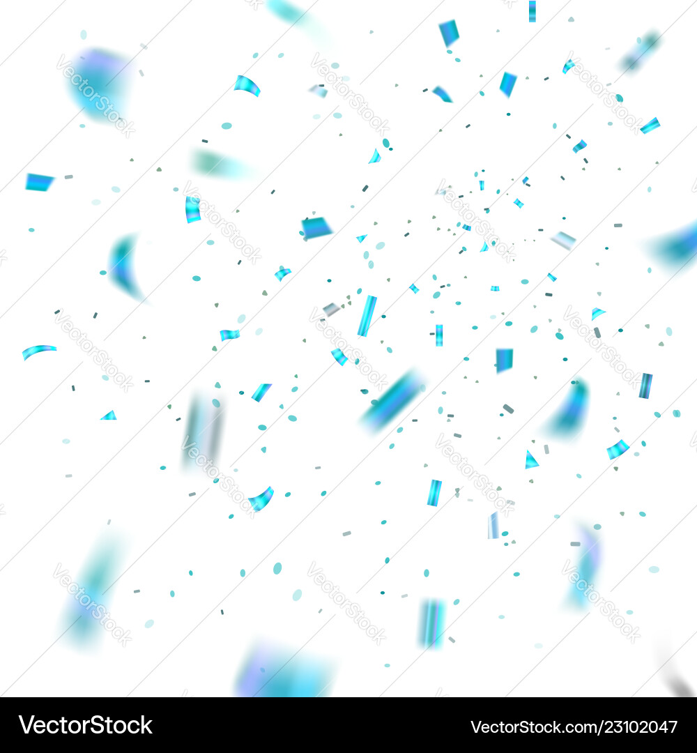 Blue confetti explosion celebration isolated Vector Image