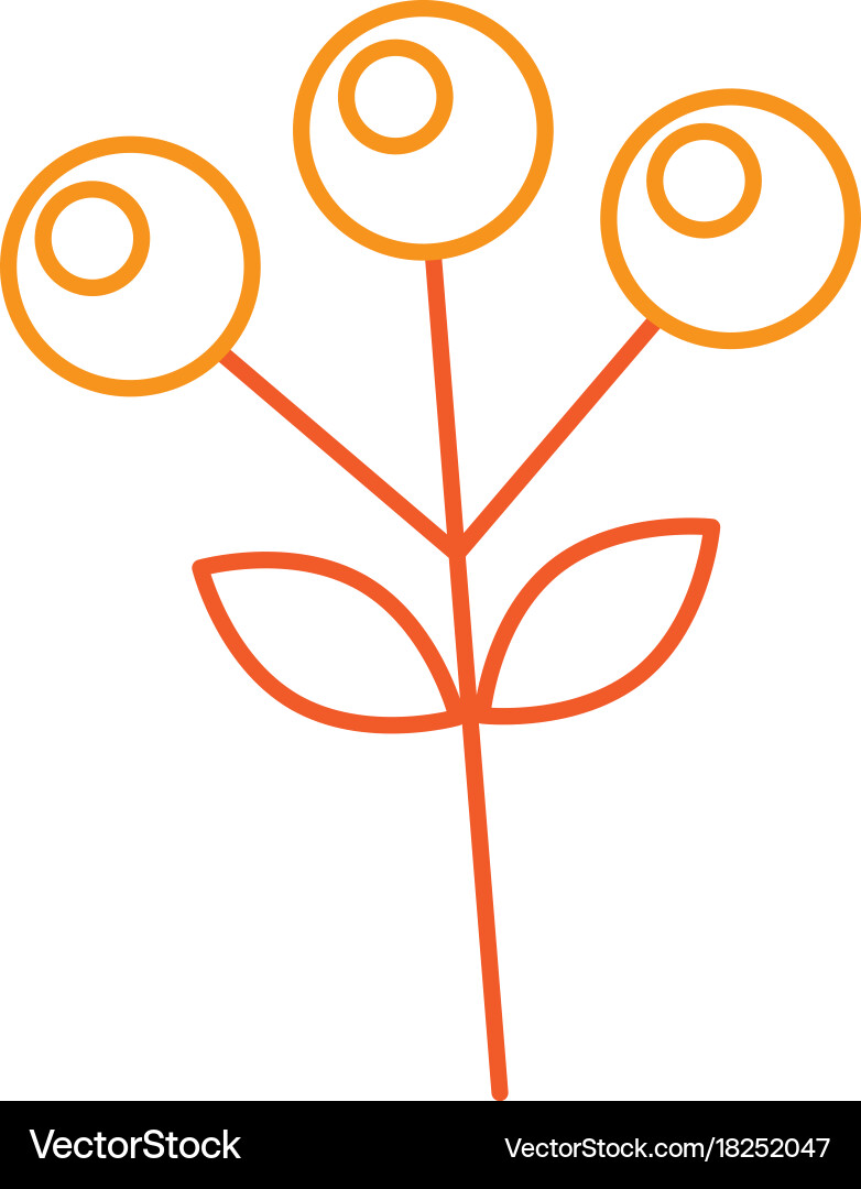 Cartoon tree berries on branch natural Royalty Free Vector