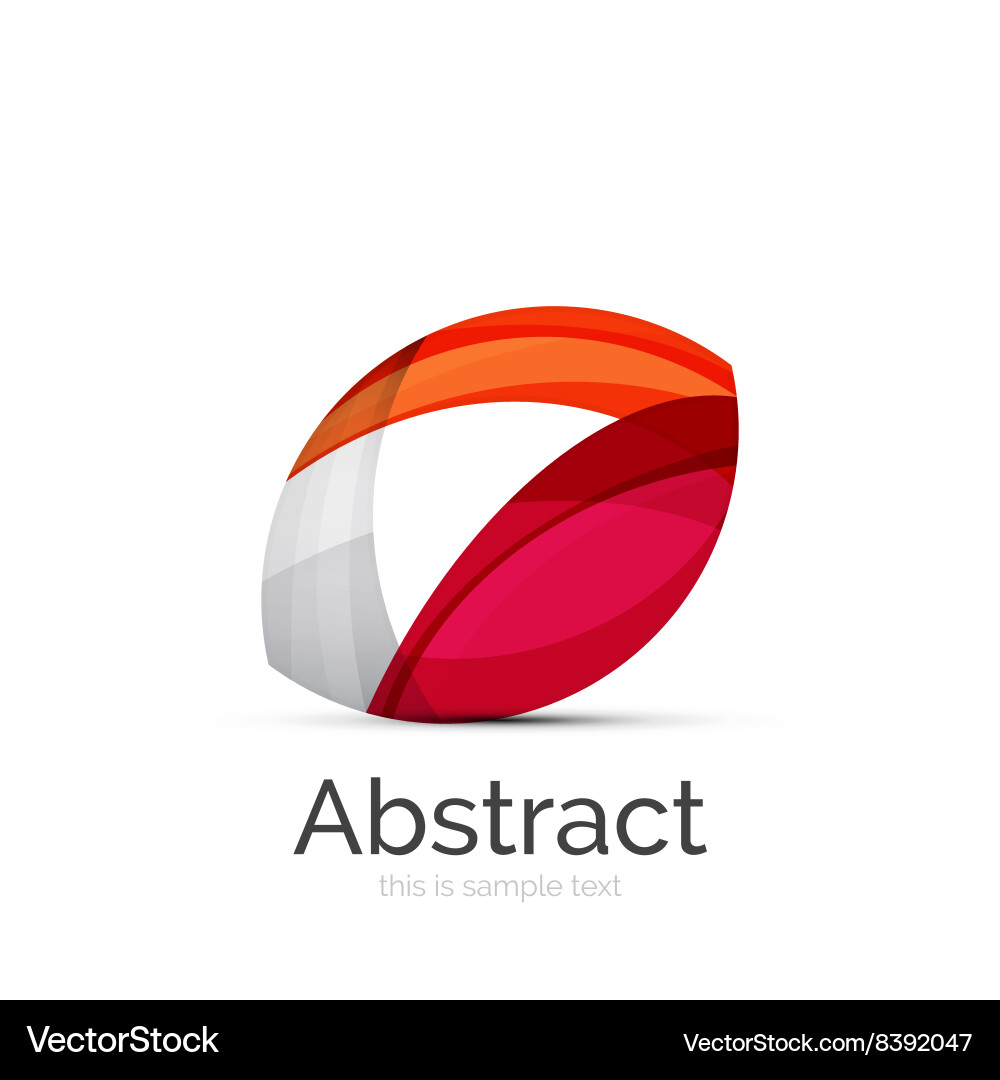 Circle logo transparent overlapping swirl shapes Vector Image