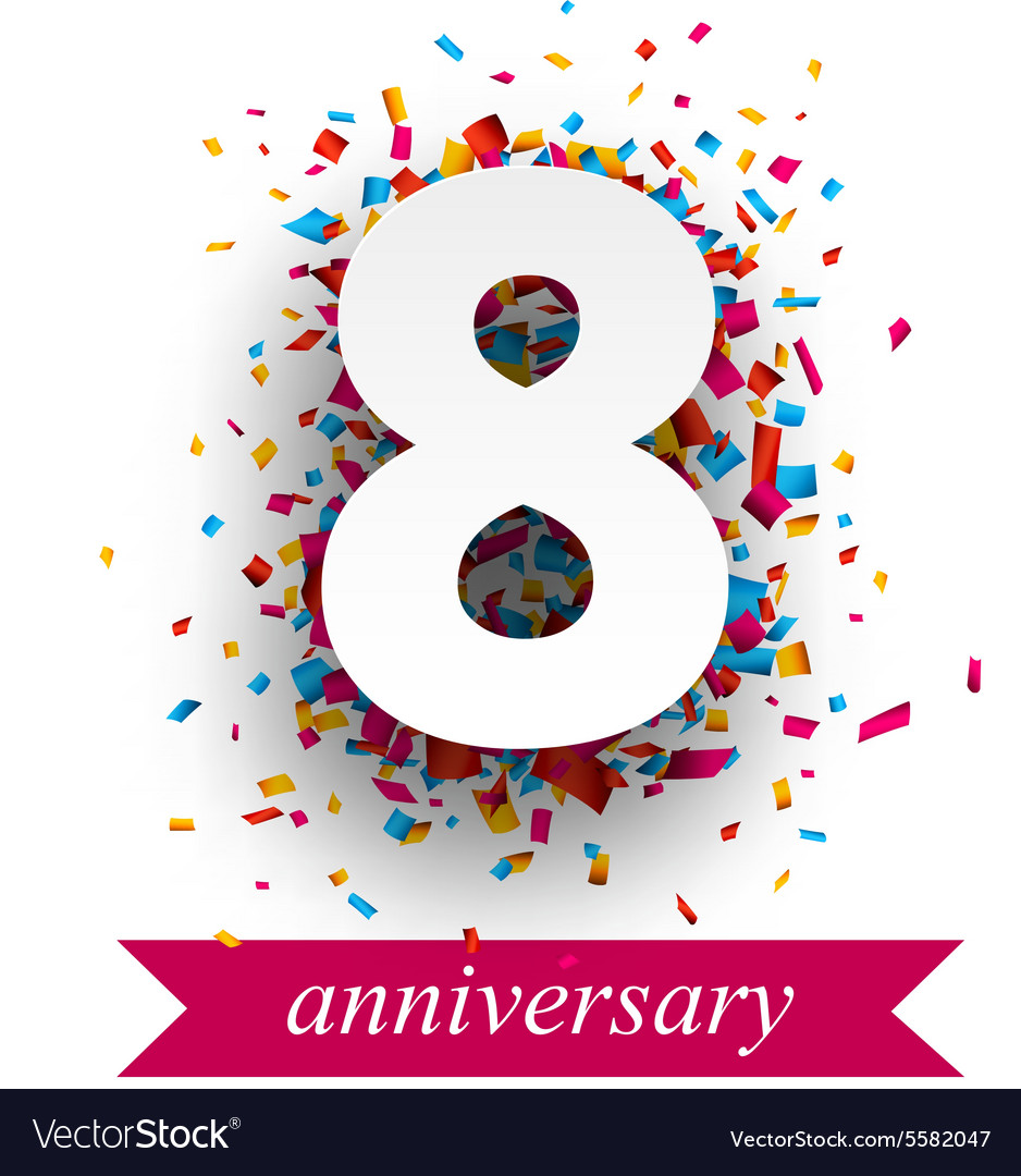 Eight paper confetti sign Royalty Free Vector Image