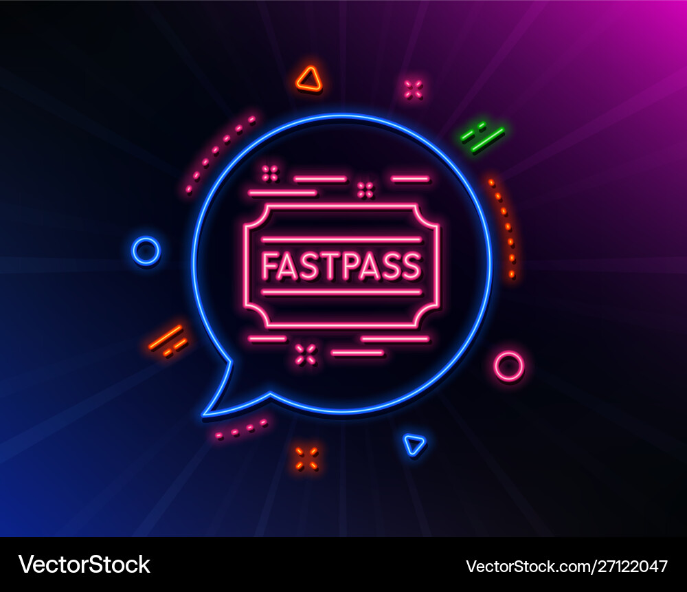 Fastpass line icon amusement park ticket sign Vector Image