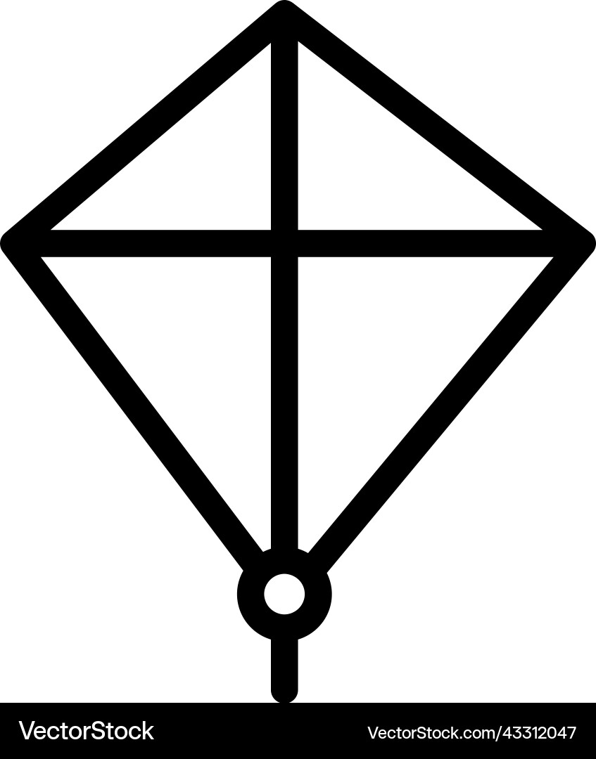Flying kite line icon Royalty Free Vector Image