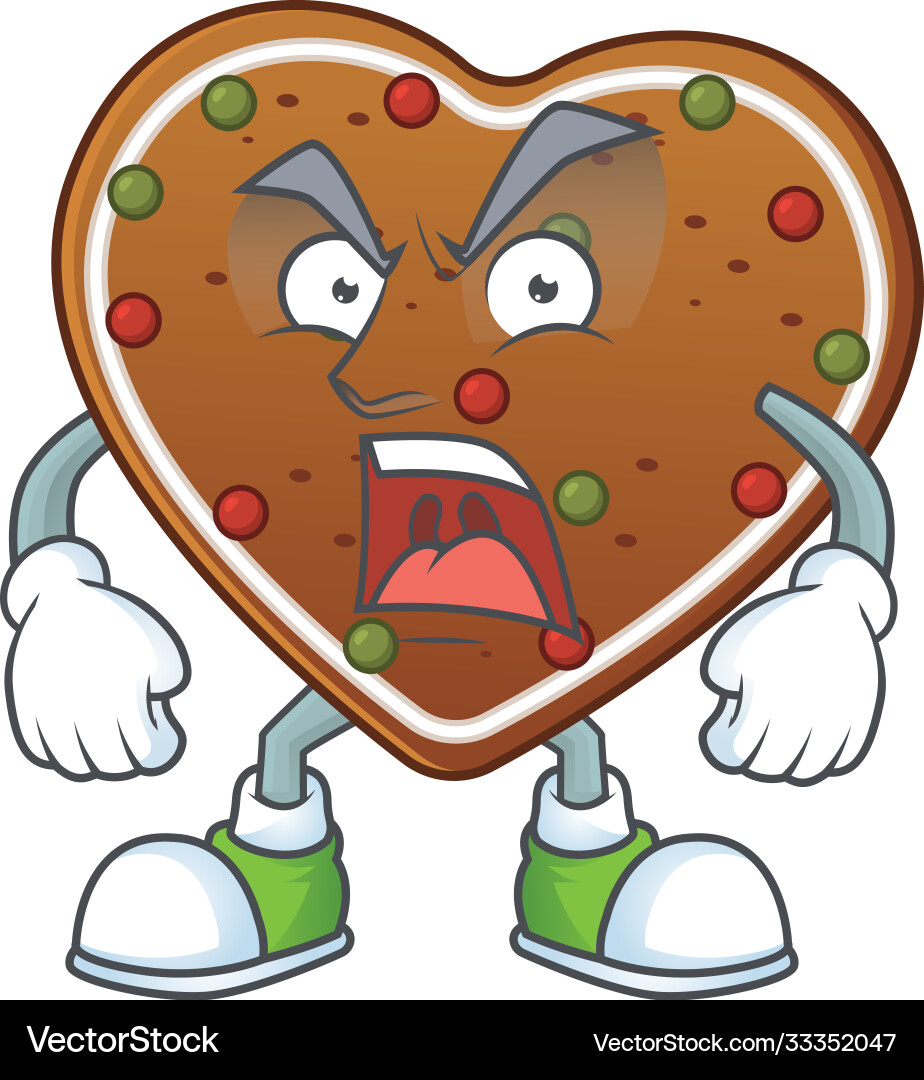 Gingerbread love design concept showing angry face