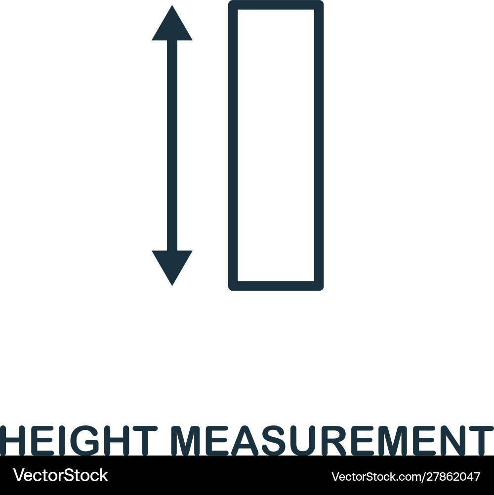 Height measurement icon outline style thin line Vector Image