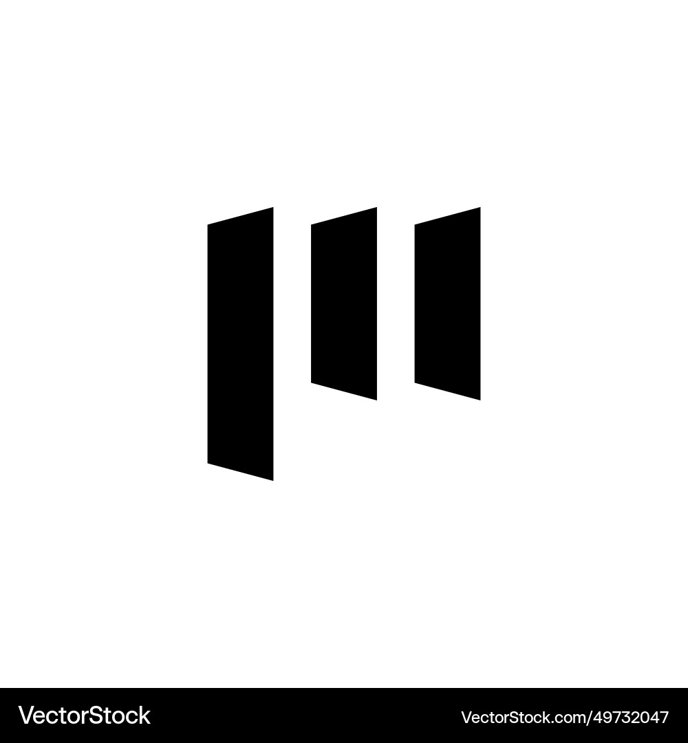 Letter m building geometric symbol simple logo Vector Image