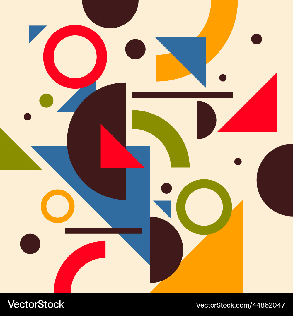 Modern geometric composition of various shapes Vector Image