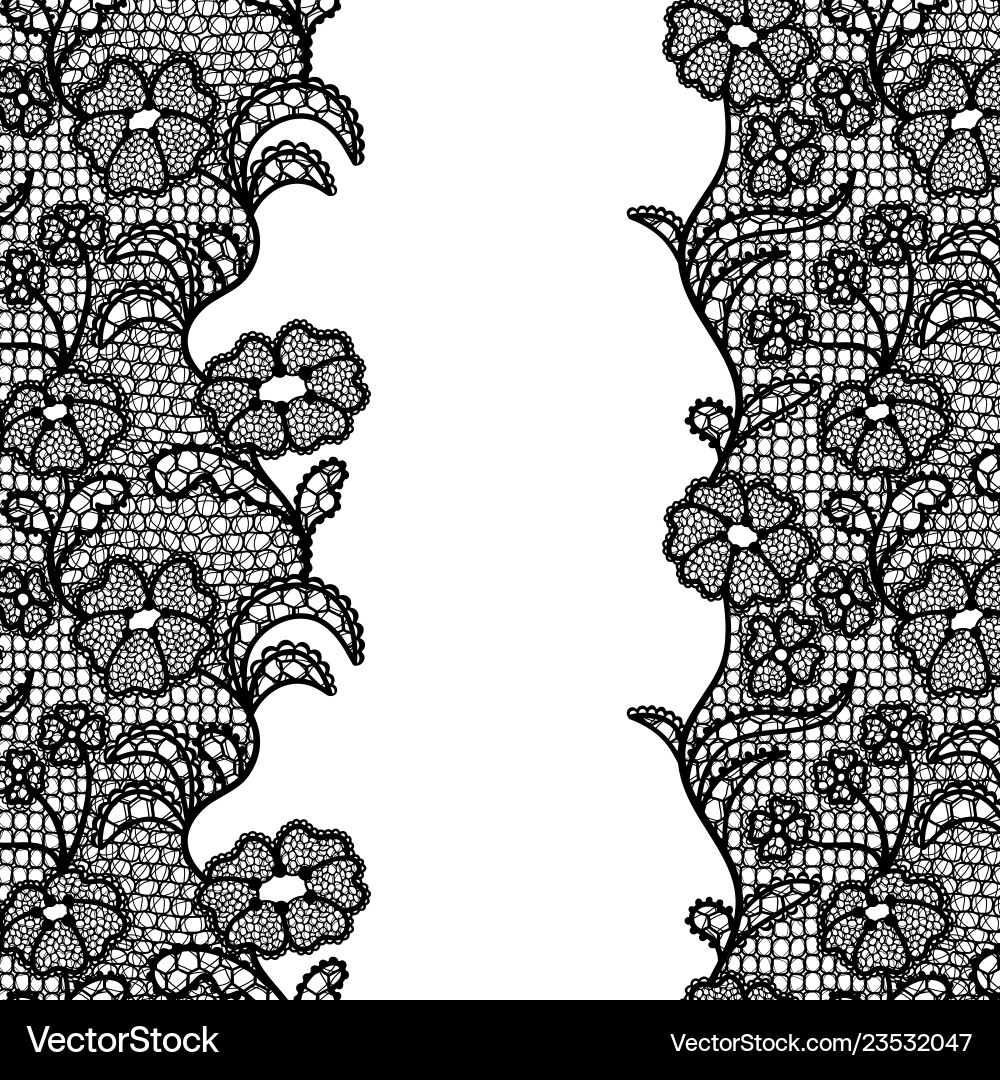 Seamless lace border invitation card Royalty Free Vector