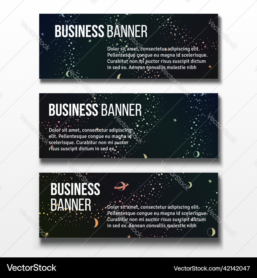 Set of three business banners Royalty Free Vector Image