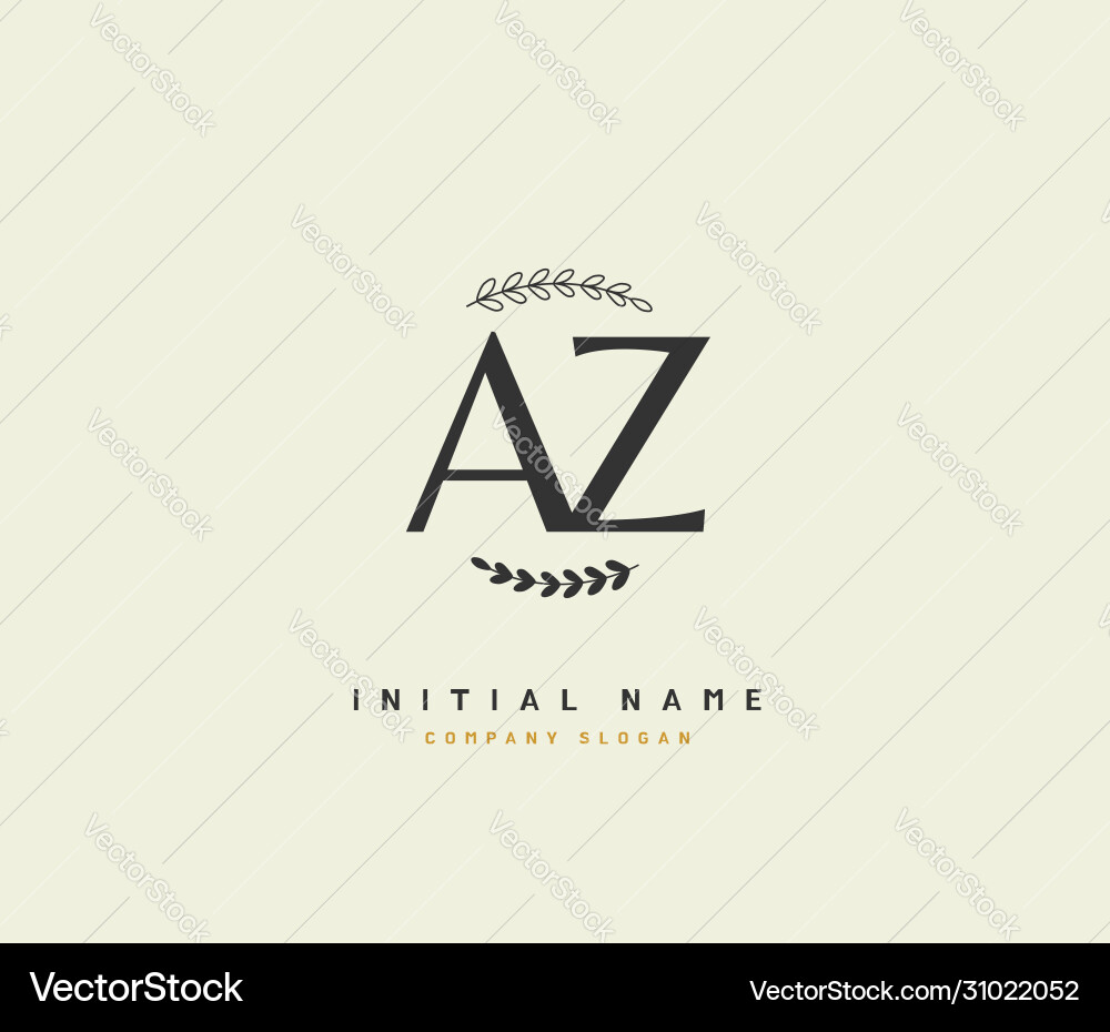 A z az beauty initial logo handwriting logo Vector Image