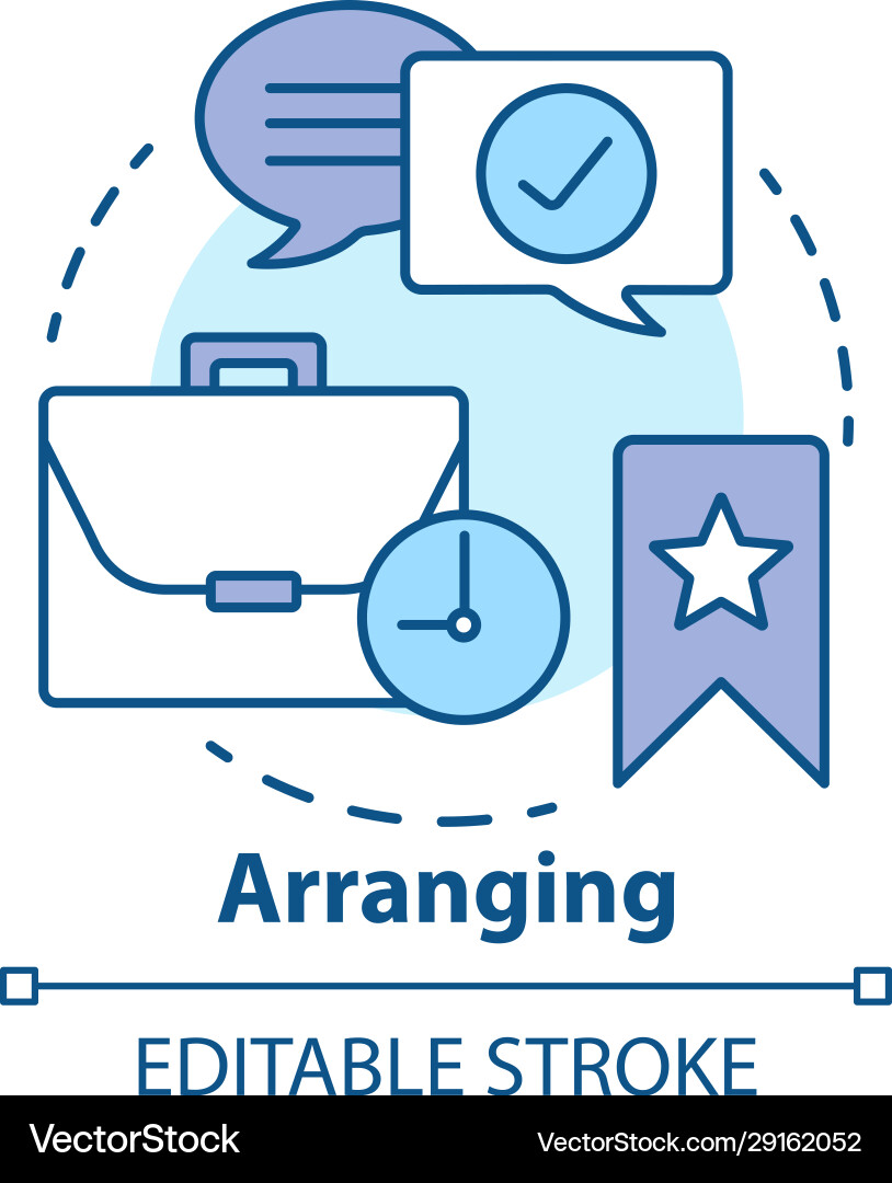 Arranging concept icon business meeting Royalty Free Vector