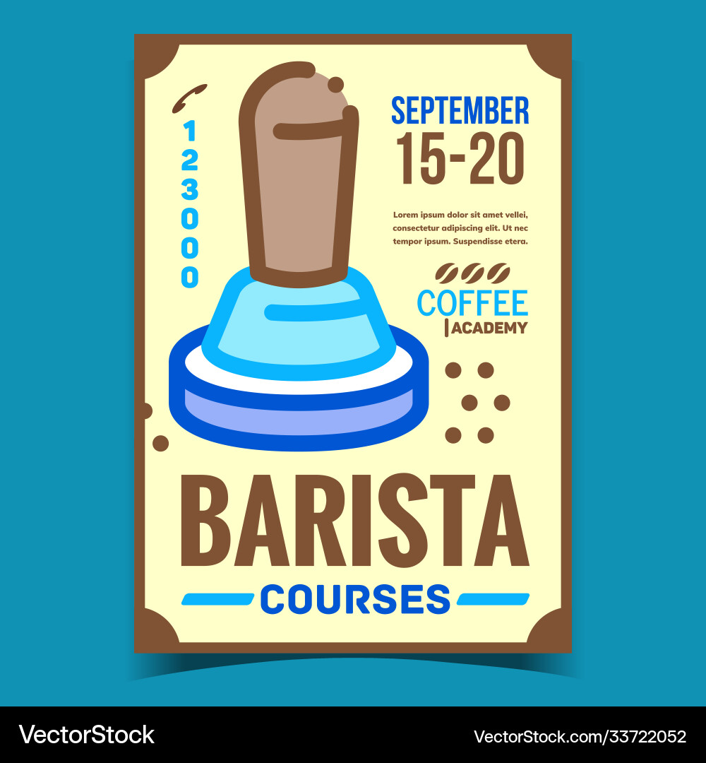 Barista courses creative advertising banner Vector Image