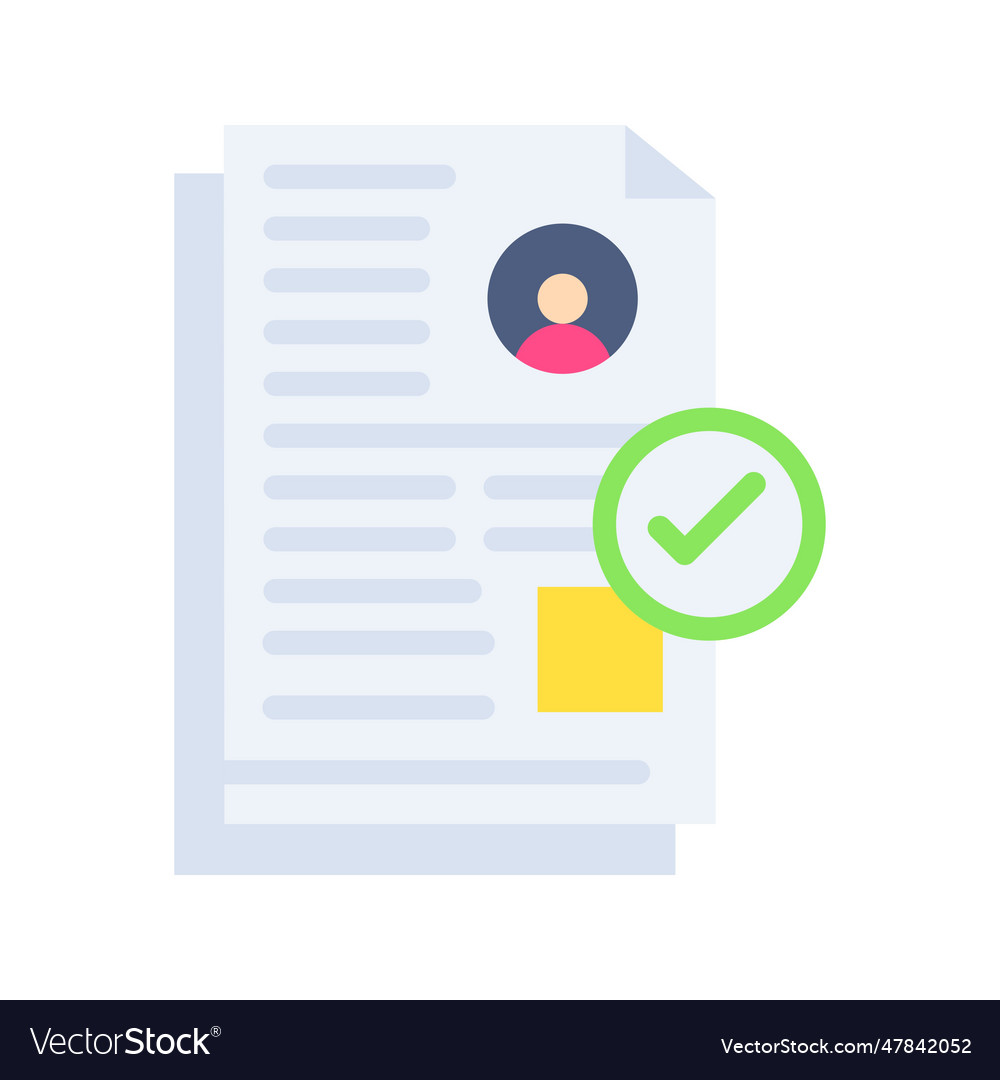 Document approved icon image Royalty Free Vector Image