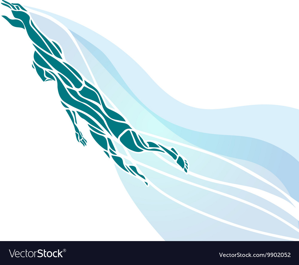 Freestyle swimmer female silhouette sport Vector Image Freestyle swimmer female silhouette sport Vector Image