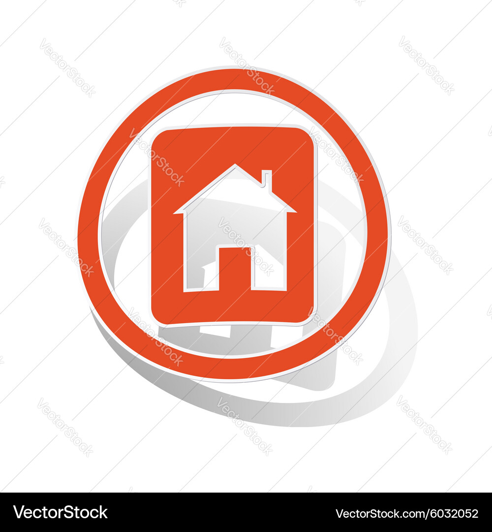 House plate sign sticker orange Royalty Free Vector Image