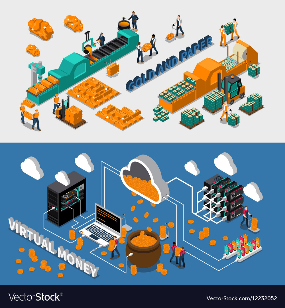 Industry isometric horizontal banners Royalty Free Vector Industry isometric horizontal banners Royalty Free Vector