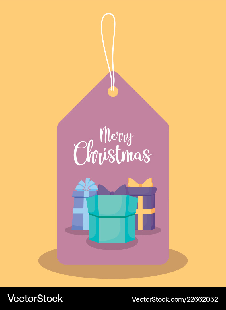 Label gift boxes present of christmas Royalty Free Vector