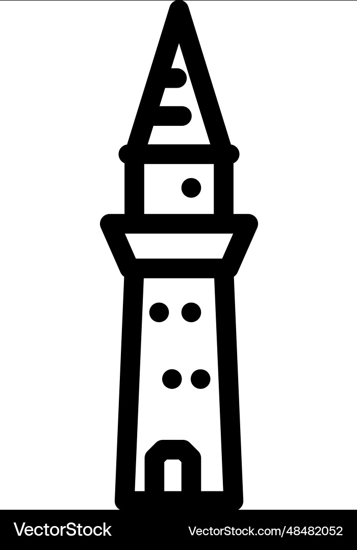Minaret islam muslim line icon Royalty Free Vector Image