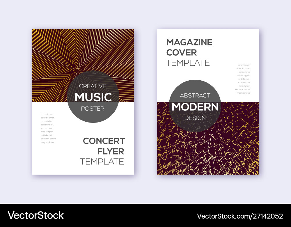 Modern cover design template set gold abstract li Vector Image