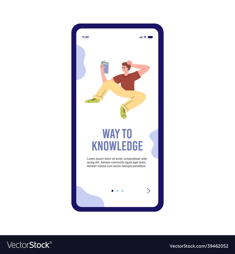 Onboarding screen with educational concept Vector Image Onboarding screen with educational concept Vector Image