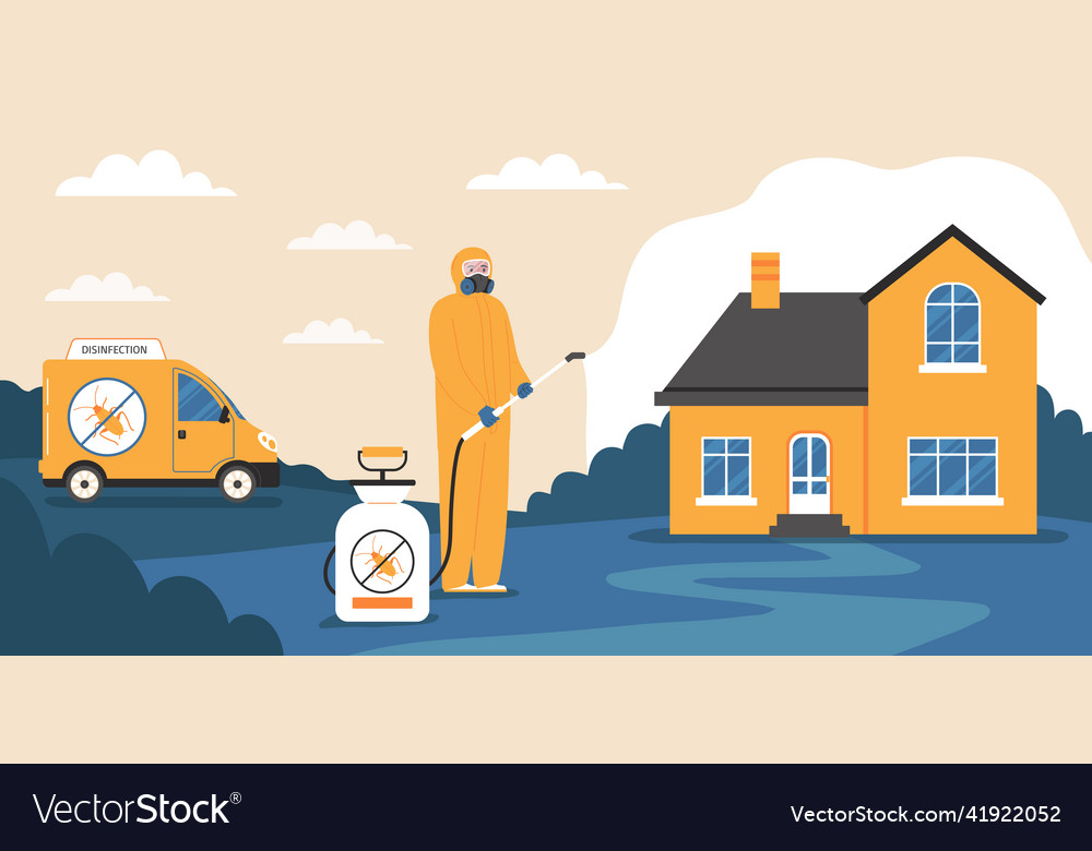 Sanitize services flat background Royalty Free Vector Image