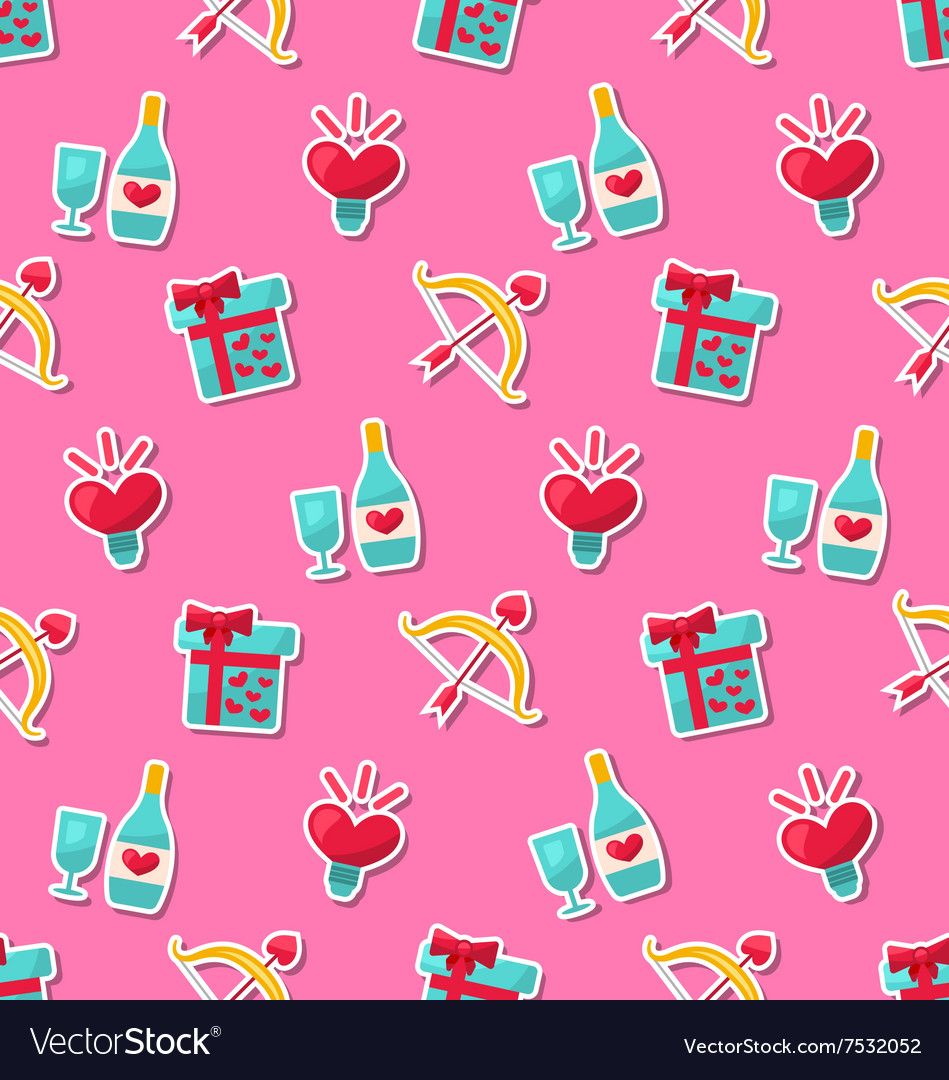 Seamless Pattern with Traditional Objects and Vector Image