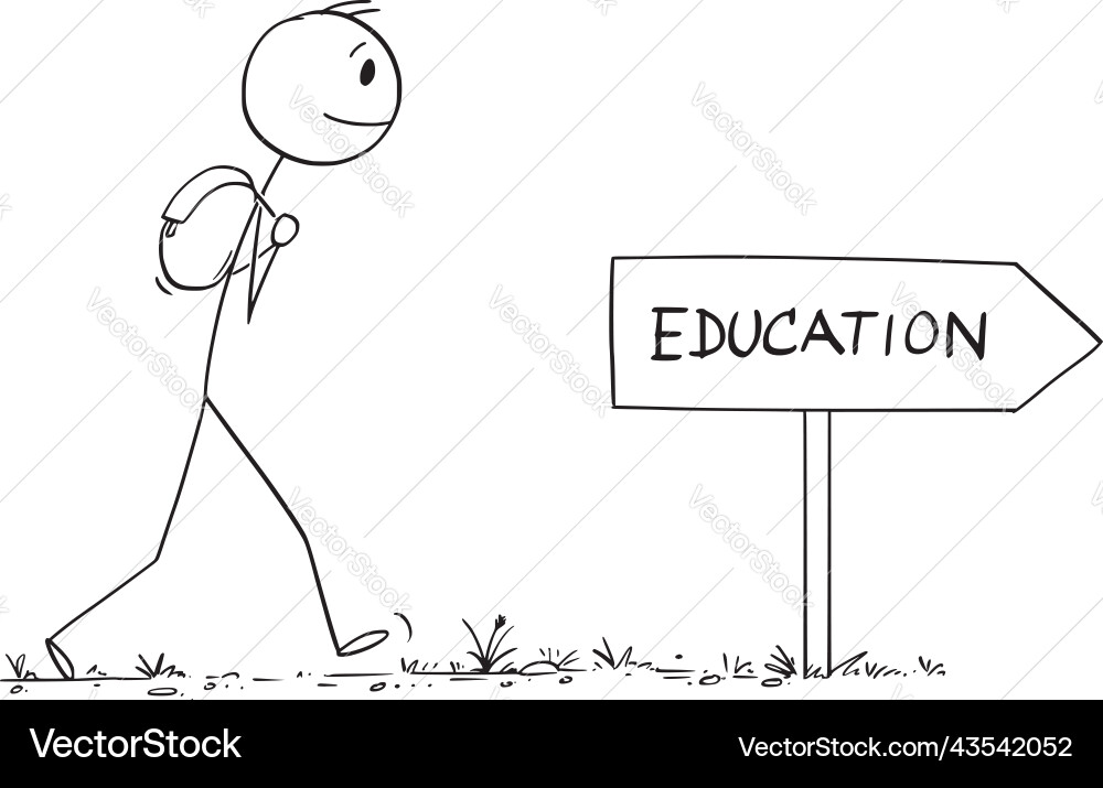 Student on journey for education or school Vector Image