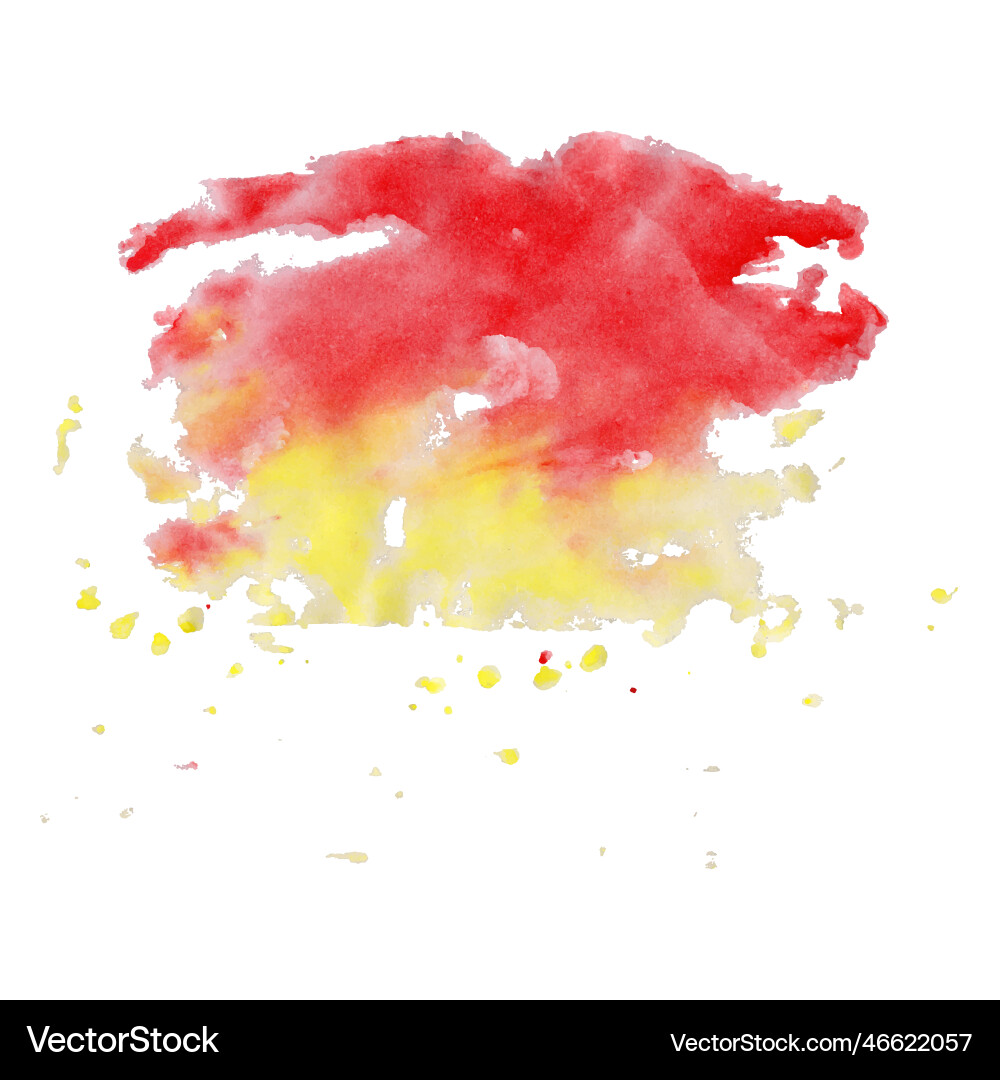 Abstract red and yellow watercolor splash texture Vector Image