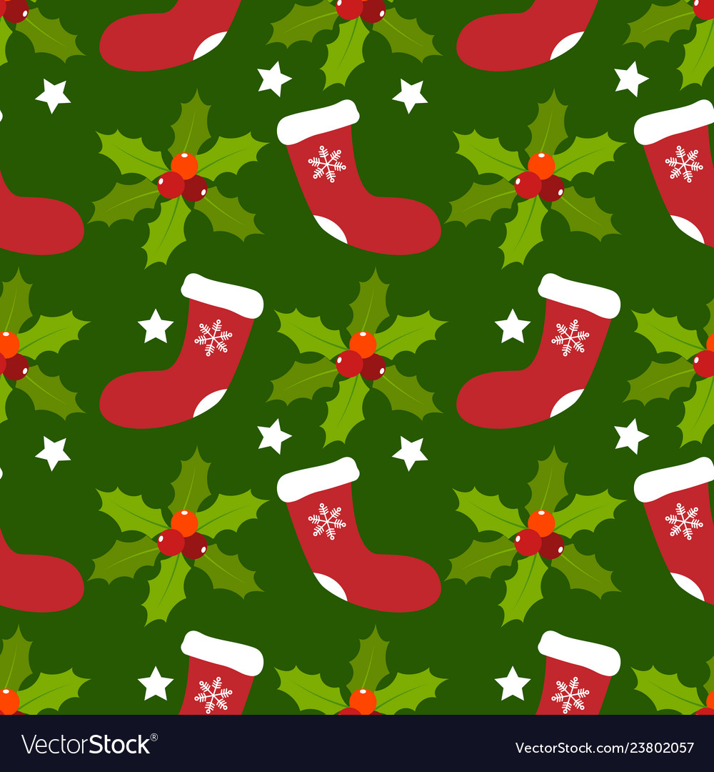 Christmas elements seamless pattern Royalty Free Vector