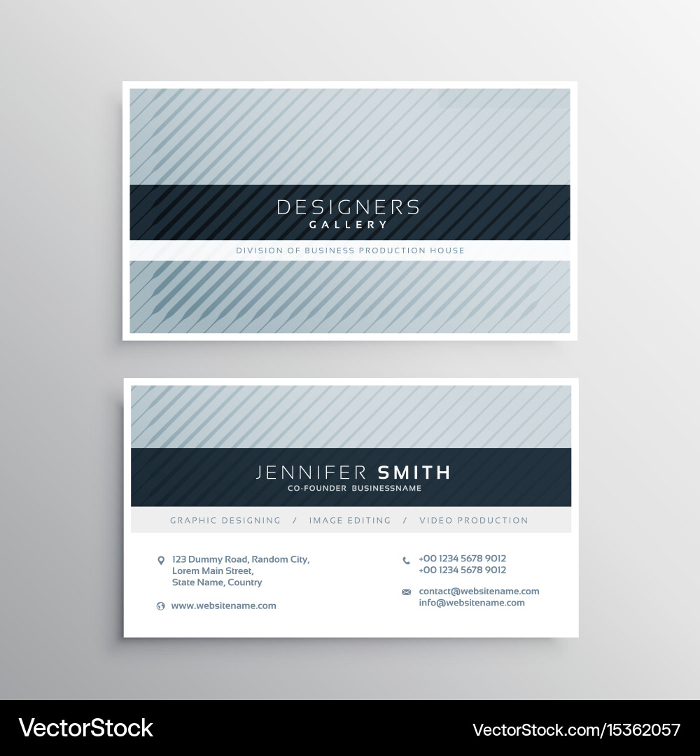 Clean blue gray business card design template Vector Image