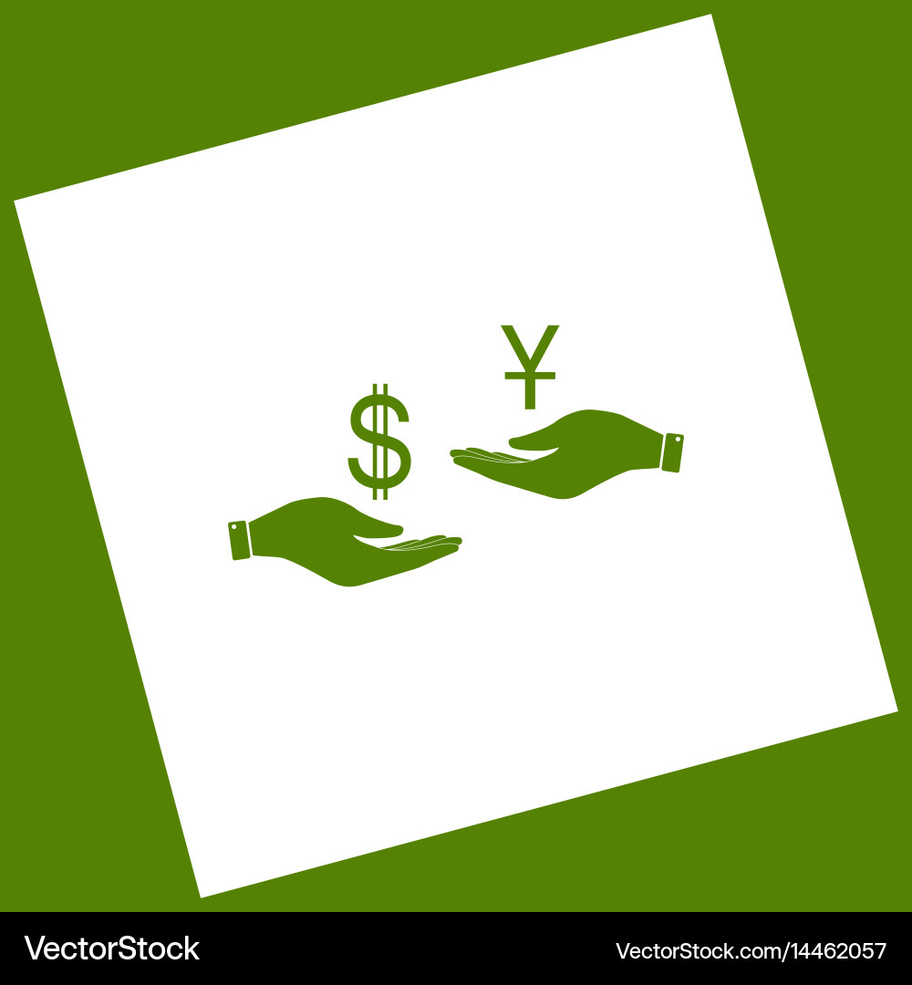 Currency exchange from hand to hand dollar Vector Image
