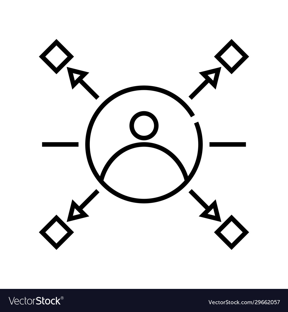 Different tasks line icon concept sign outline Vector Image Different tasks line icon concept sign outline Vector Image