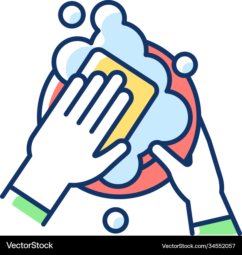 Dishwasher rgb color icon Royalty Free Vector Image