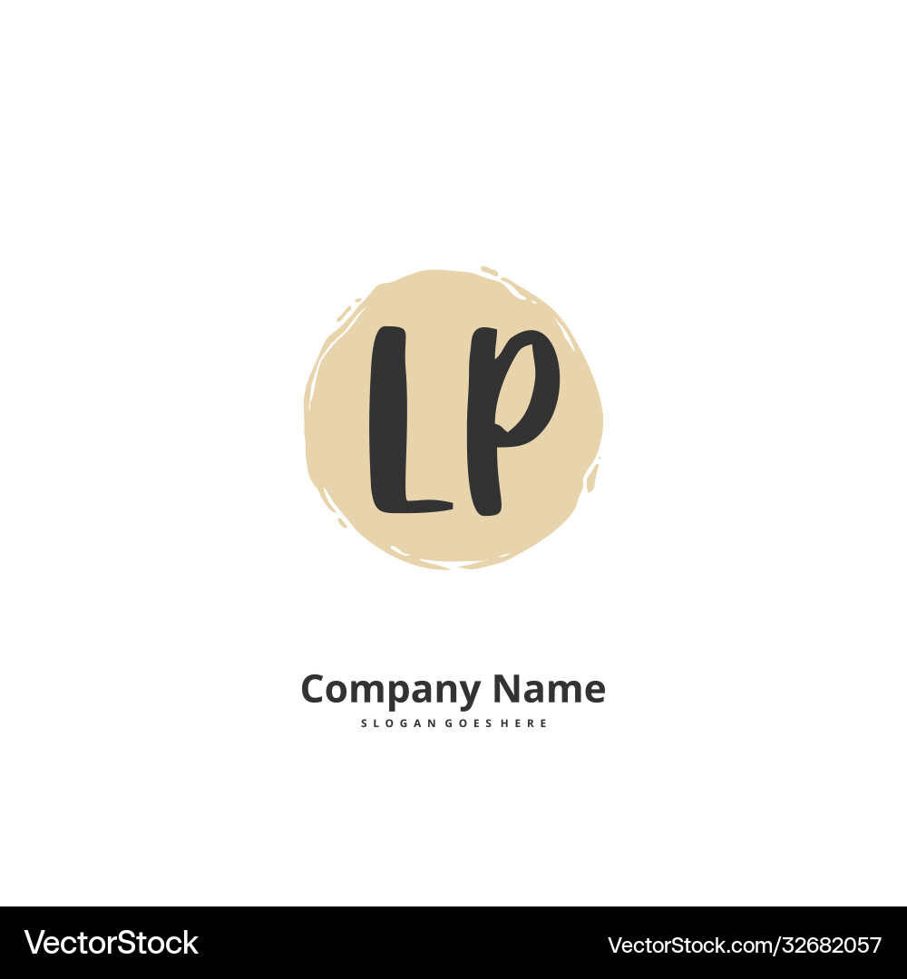 L p lp initial handwriting and signature logo Vector Image