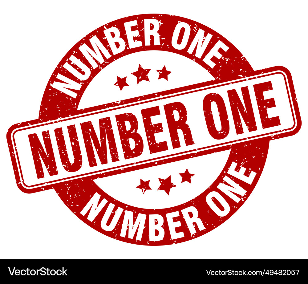 Number one stamp label round grunge Royalty Free Vector