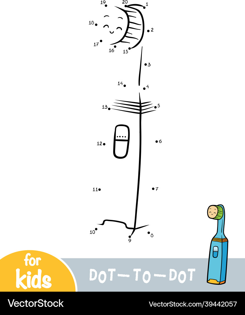 Numbers game education dot to dot game electric Vector Image