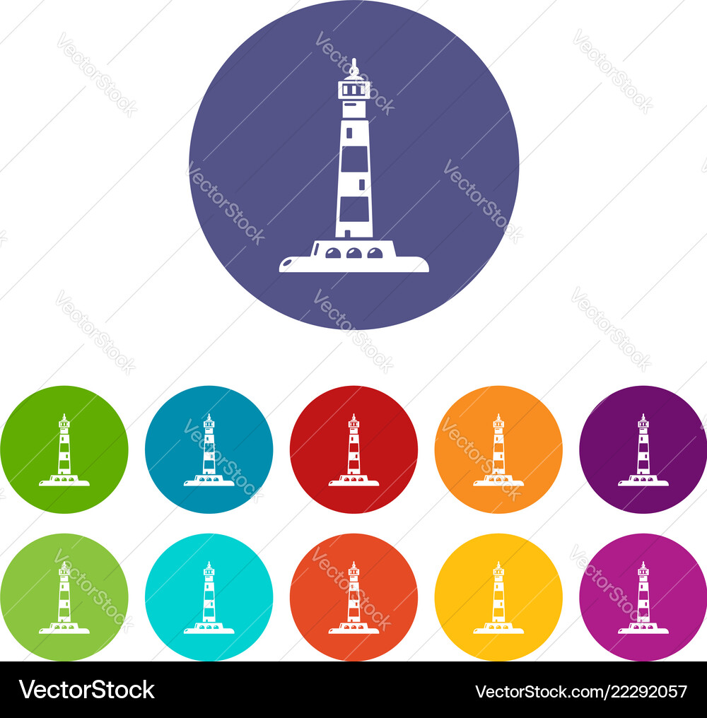 Ocean lighthouse icon simple style Royalty Free Vector Image