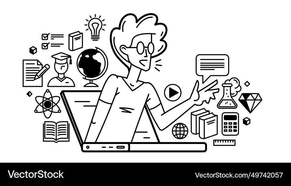 Online education in university or collage student Vector Image