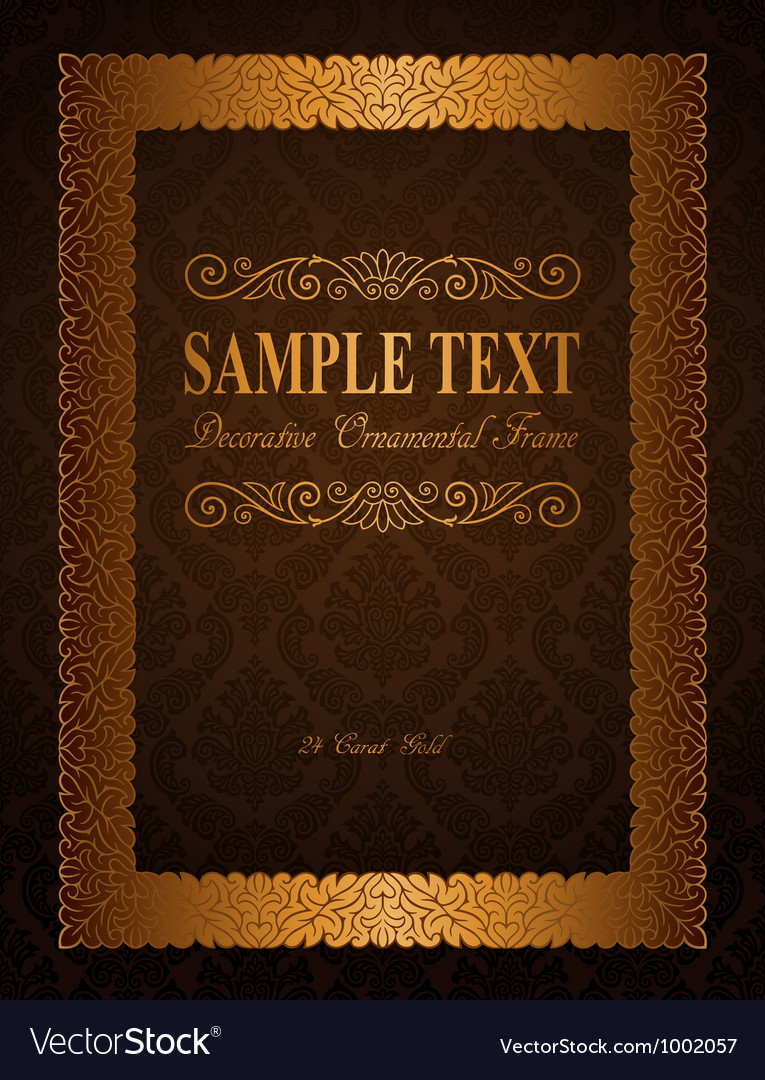 Ornamental frame with seamless pattern Royalty Free Vector