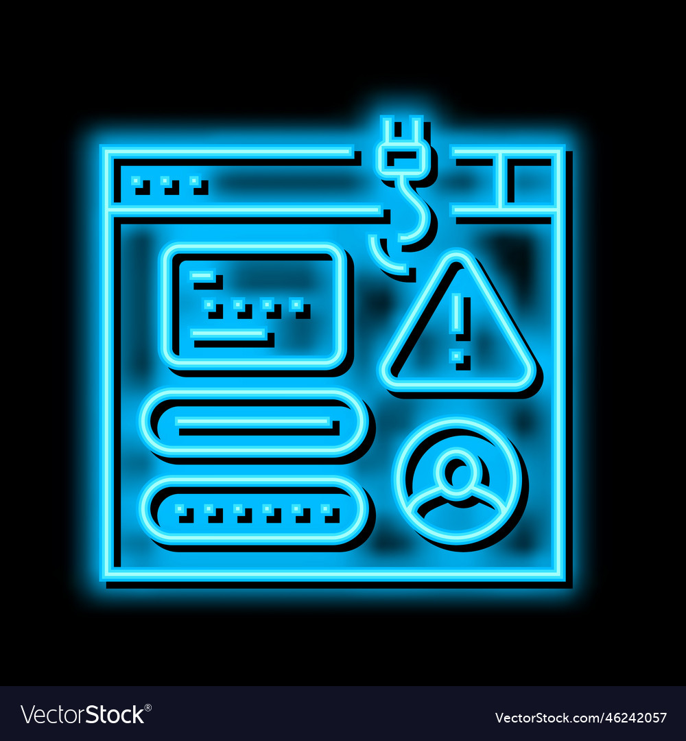Phishing attacks neon glow icon Royalty Free Vector Image Phishing attacks neon glow icon Royalty Free Vector Image