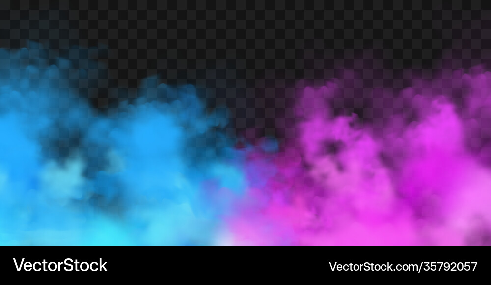 Realistic colorful smoke clouds mist effect fog Vector Image