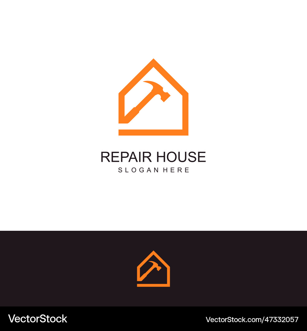 Repair house logo design simple Royalty Free Vector Image