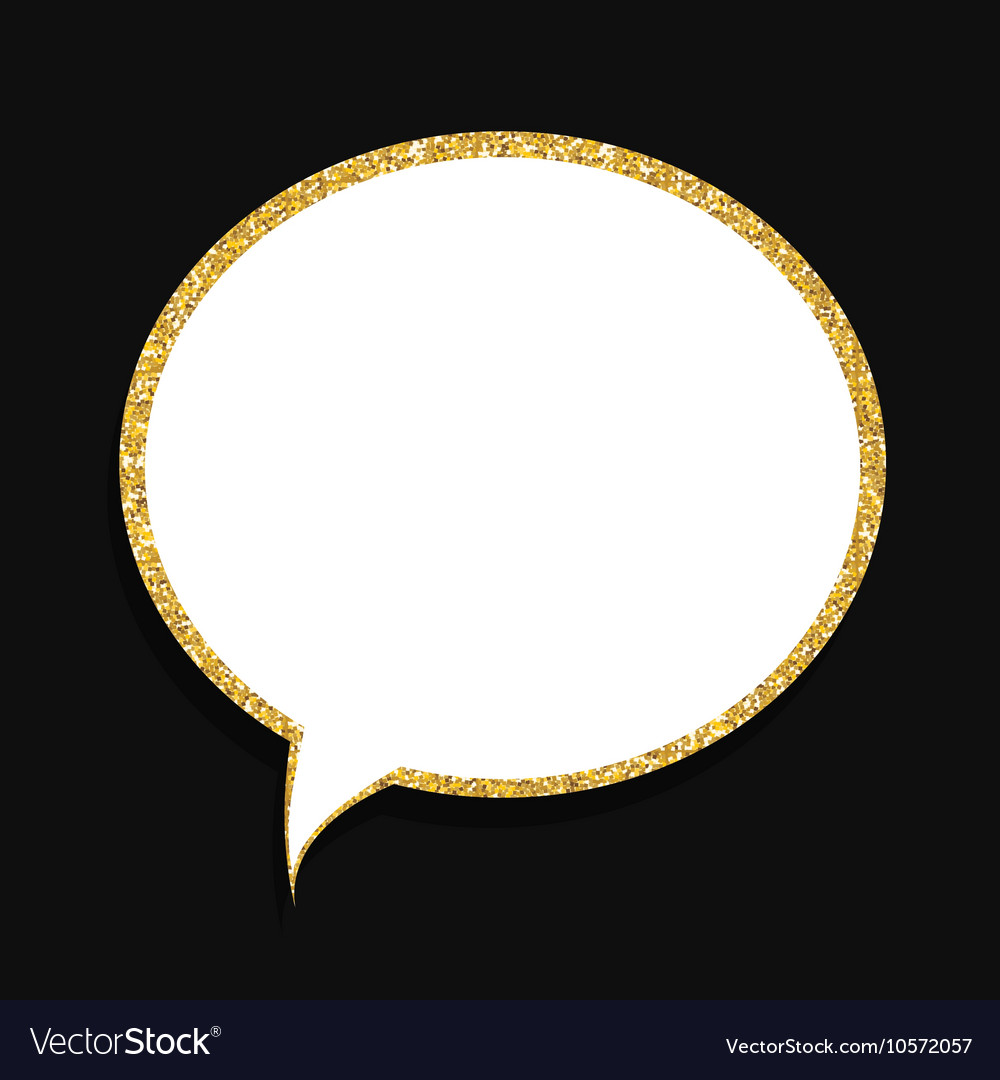 Speech bubble gold glossy background Royalty Free Vector