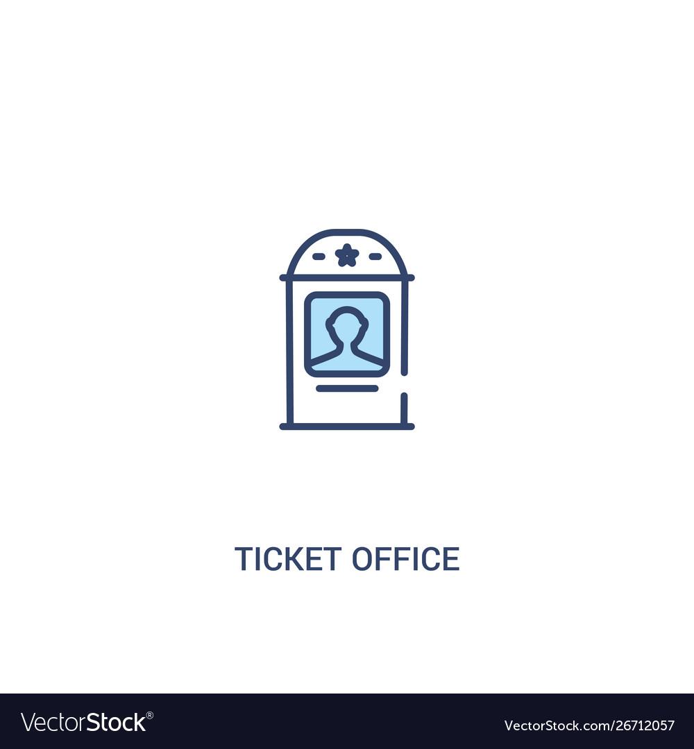 Ticket office concept 2 colored icon simple line Vector Image