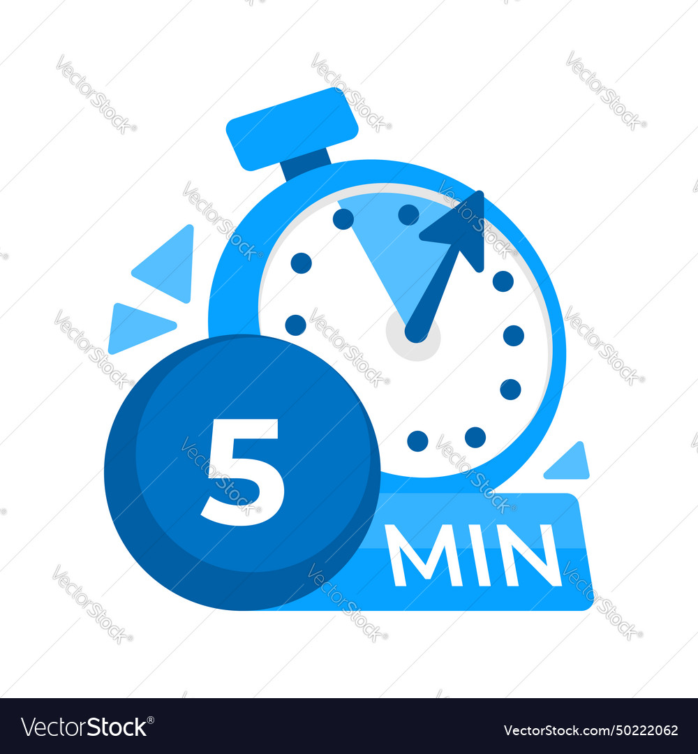5 minutes timer stopwatch icon min clock Vector Image 5 minutes timer stopwatch icon min clock Vector Image