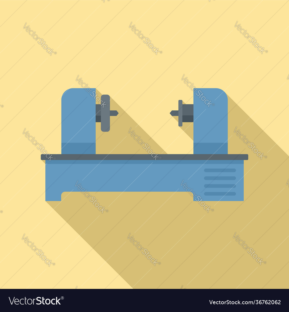 Automated lathe icon flat style Royalty Free Vector Image