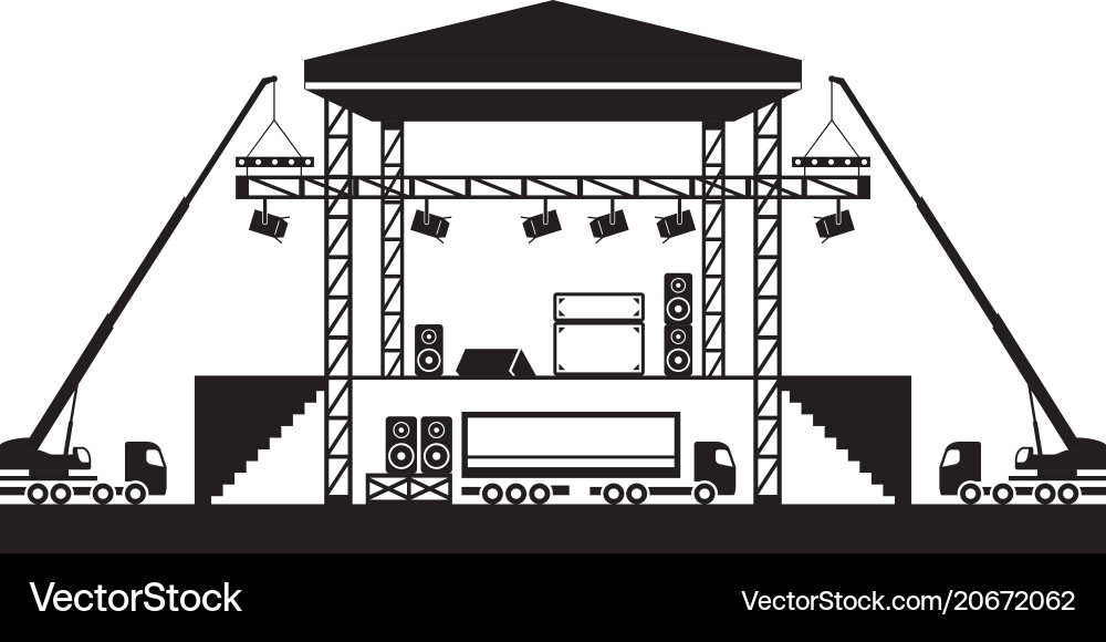 Building of musical stage Royalty Free Vector Image